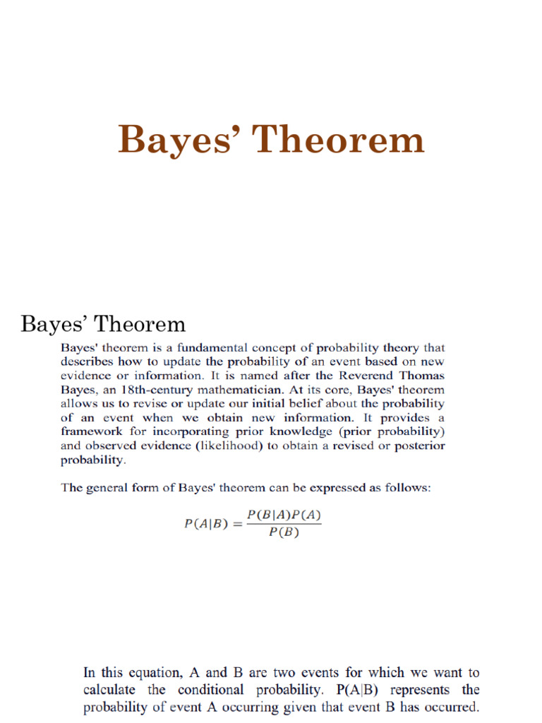 Bayes' Theorem | PDF | Statistics | Mathematics