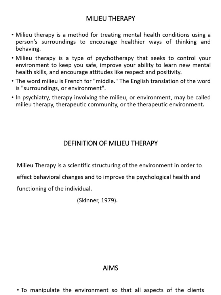 Milieu Therapy | PDF