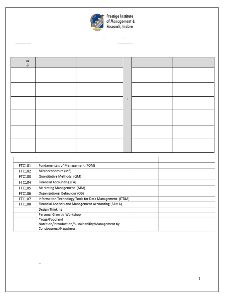 Revised With Induction Session I Sem Time Table Batch 2024 2026 | PDF | Accounting | Economies