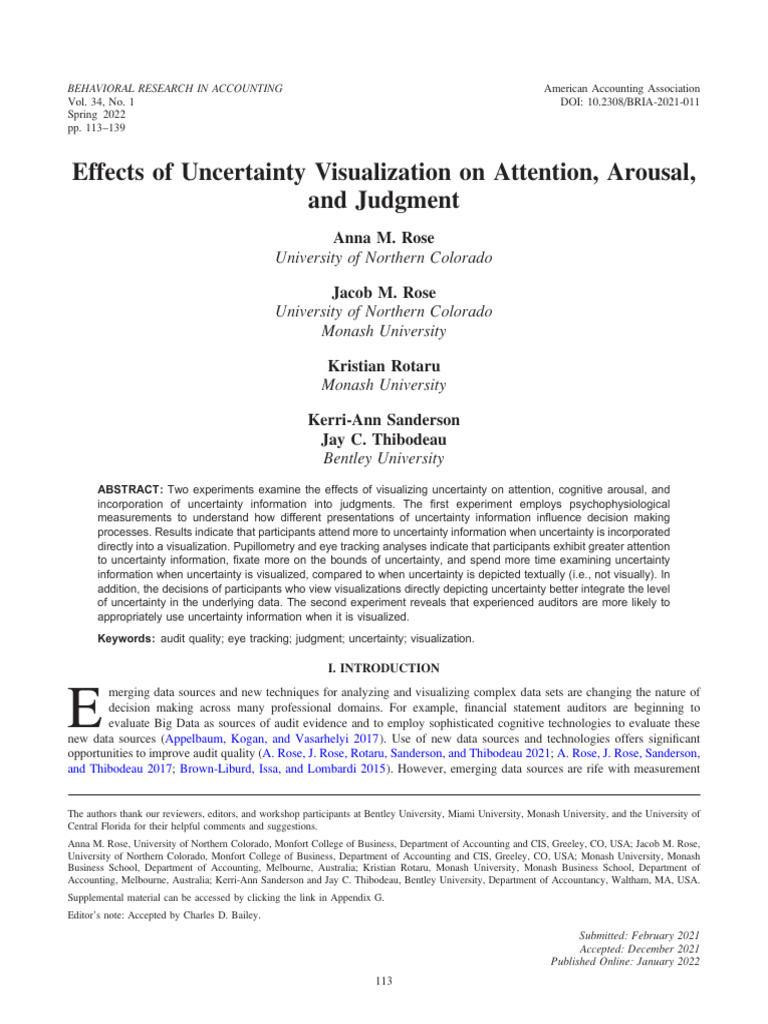 Rose Et Al. 2022. Effects of Uncertainty Visualization On Attention ...