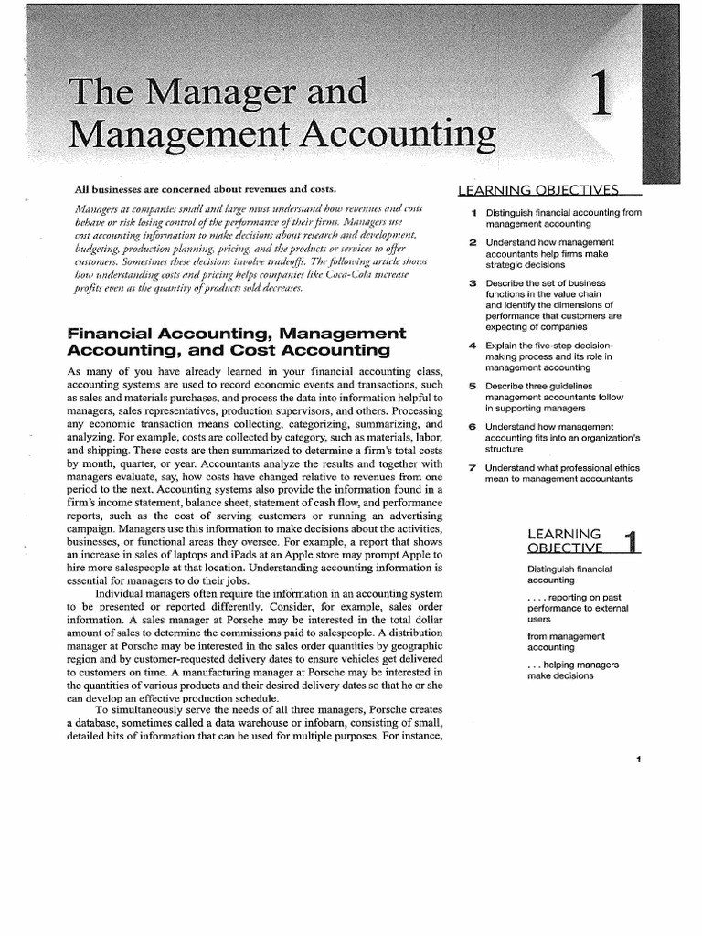 Cost Accounting Chapter-1 | PDF