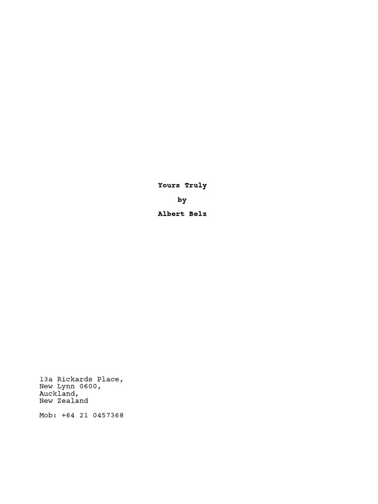 Your Truly Final Draft | PDF