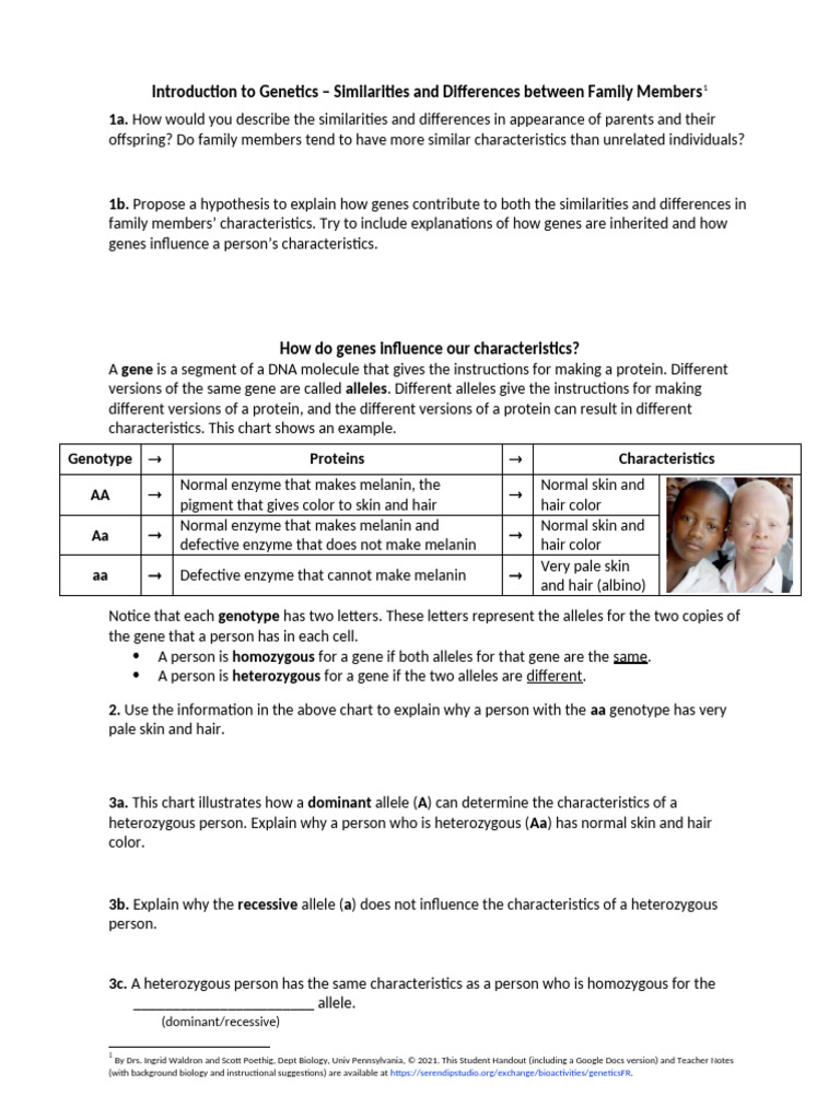 Genetics Family Resemblance SH | PDF