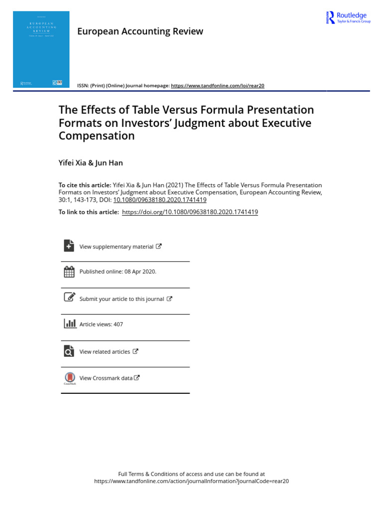 Xia, Y Dan Han, J. 2021. The Effects of Table Versus Formula ...