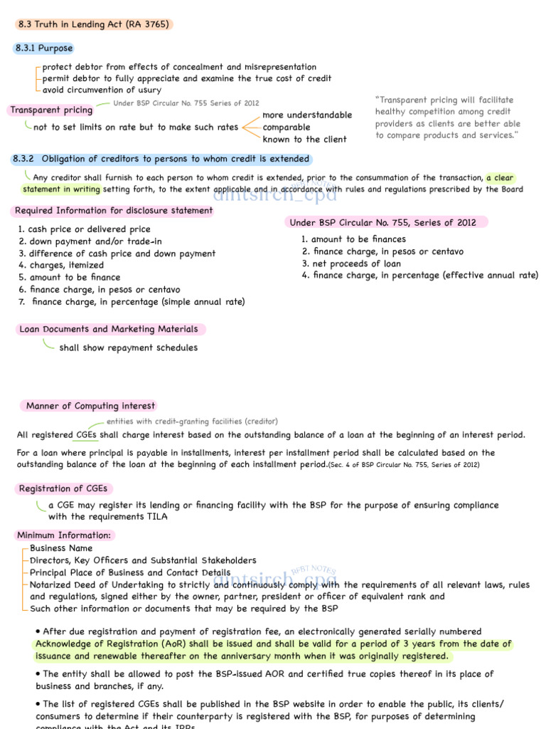 Truth in Lending Act | PDF