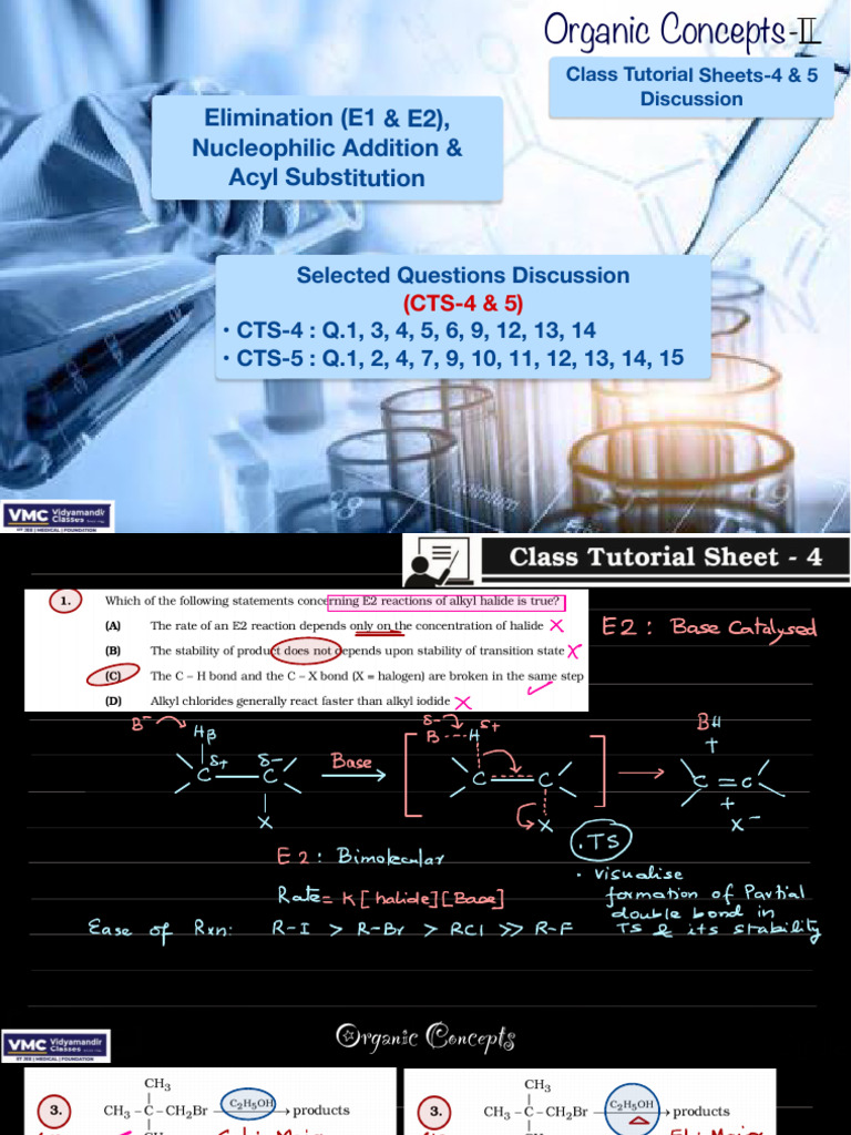 Elimination (E1 & E2), Nucleophilic Addition & Acyl Substitution | PDF