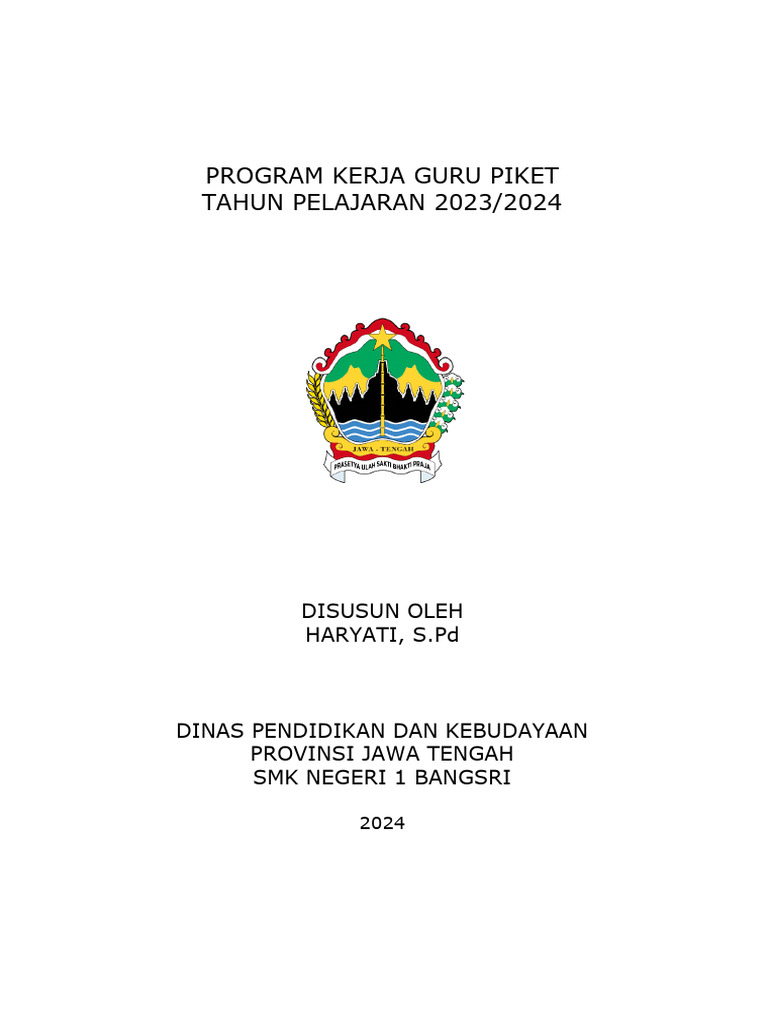 Program Kerja Guru Piket Haryati PDF | PDF