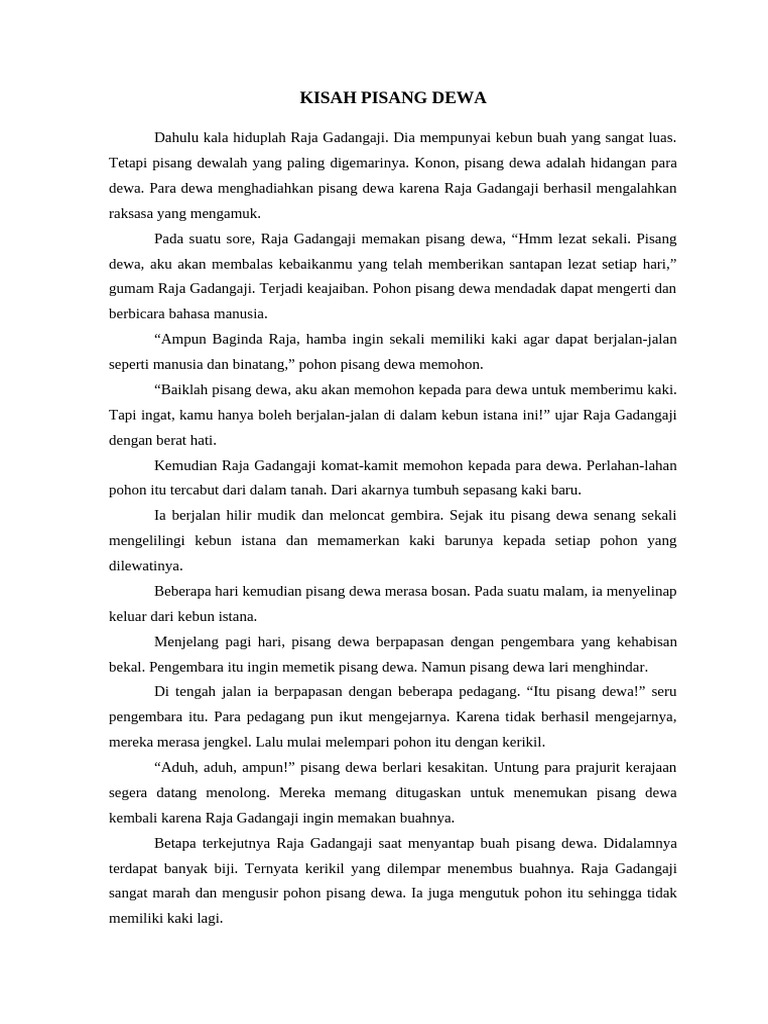 Kisah Pisang Dewa | PDF