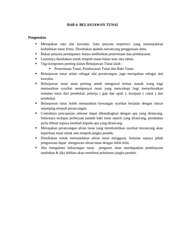 Bab 4 Belanjawan Tunai | PDF