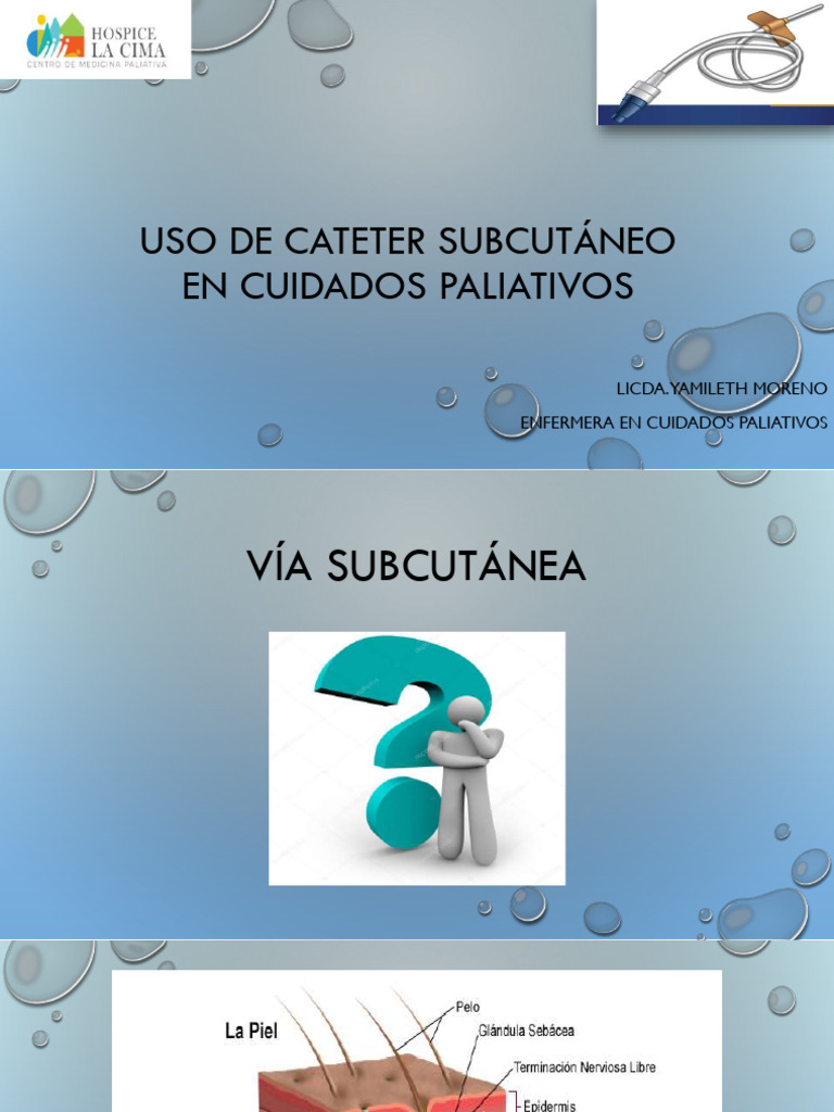 Uso de Cateter Subcutaneo en Cuidados Paliativos | PDF | Terapia ...