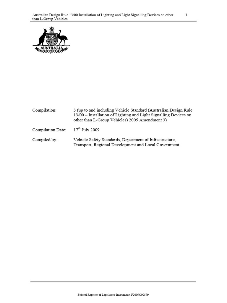 Australian Design Rule 1300 | PDF