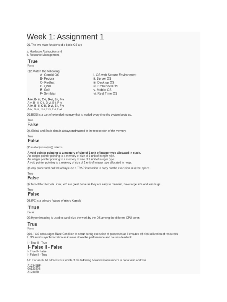 2024-25 assignment Introduction to OS | PDF