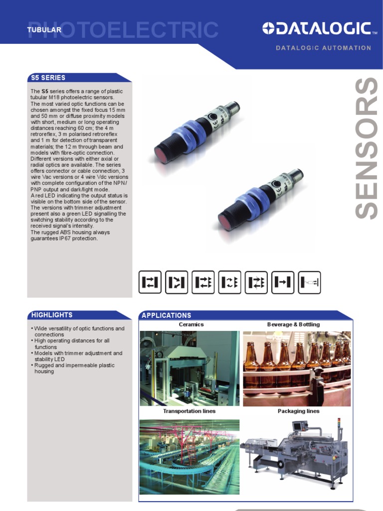 S5 Tubularsensors Datasheet e PDF | PDF | Direct Current | Light ...
