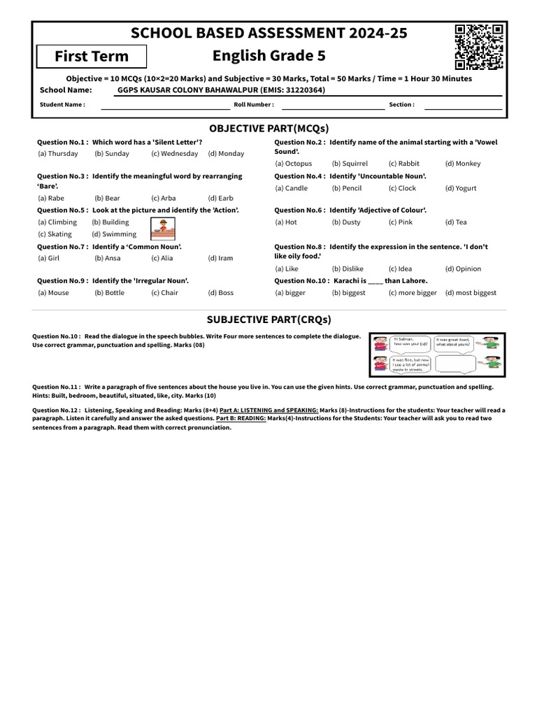 Class 5 Papers | PDF