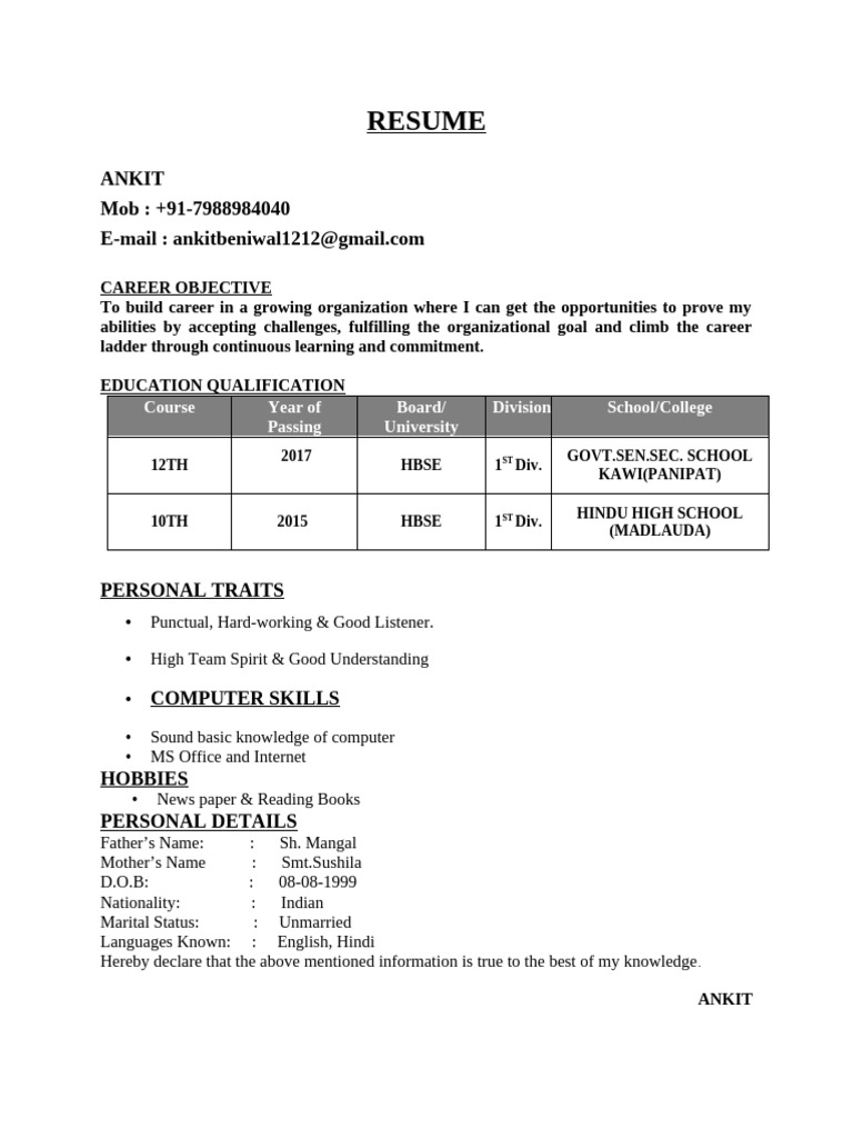Ankit Resume-2 | PDF