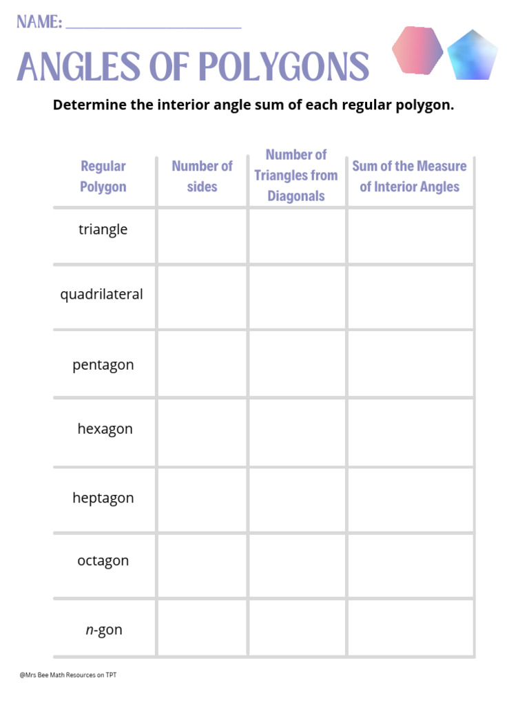InteriorAnglesofPolygonsWorksheet-1 | PDF