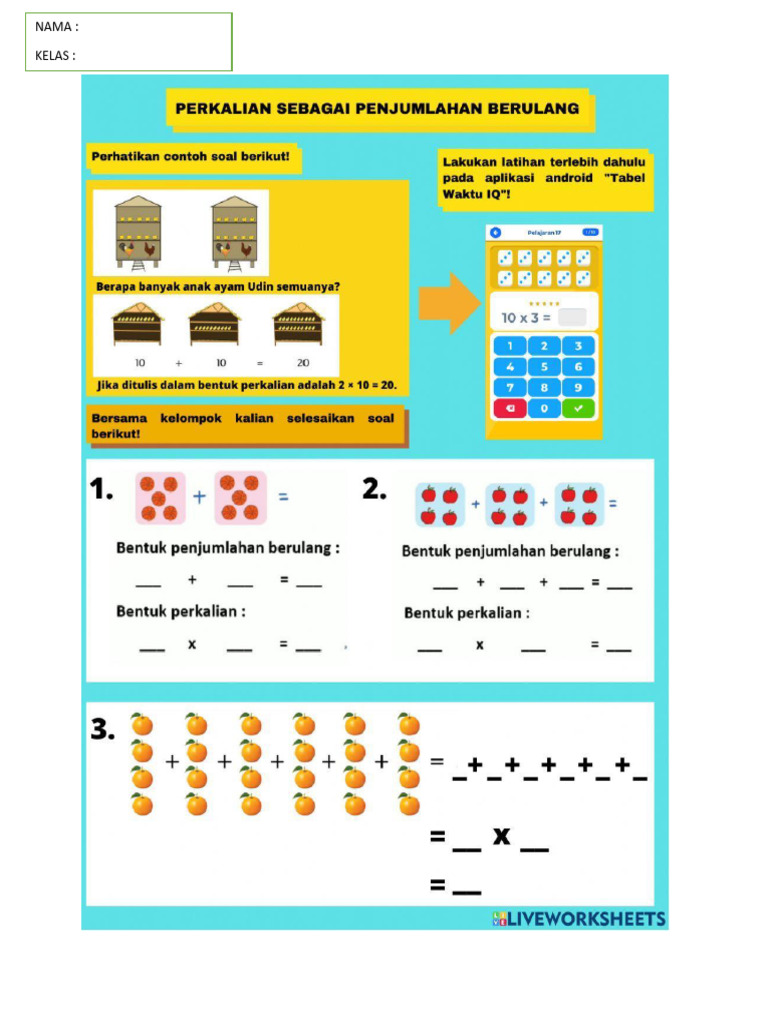 LKPD MTK Perkalian KLS 3 | PDF