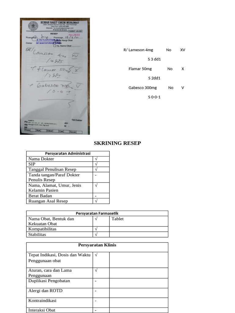 Skrining Resep | PDF