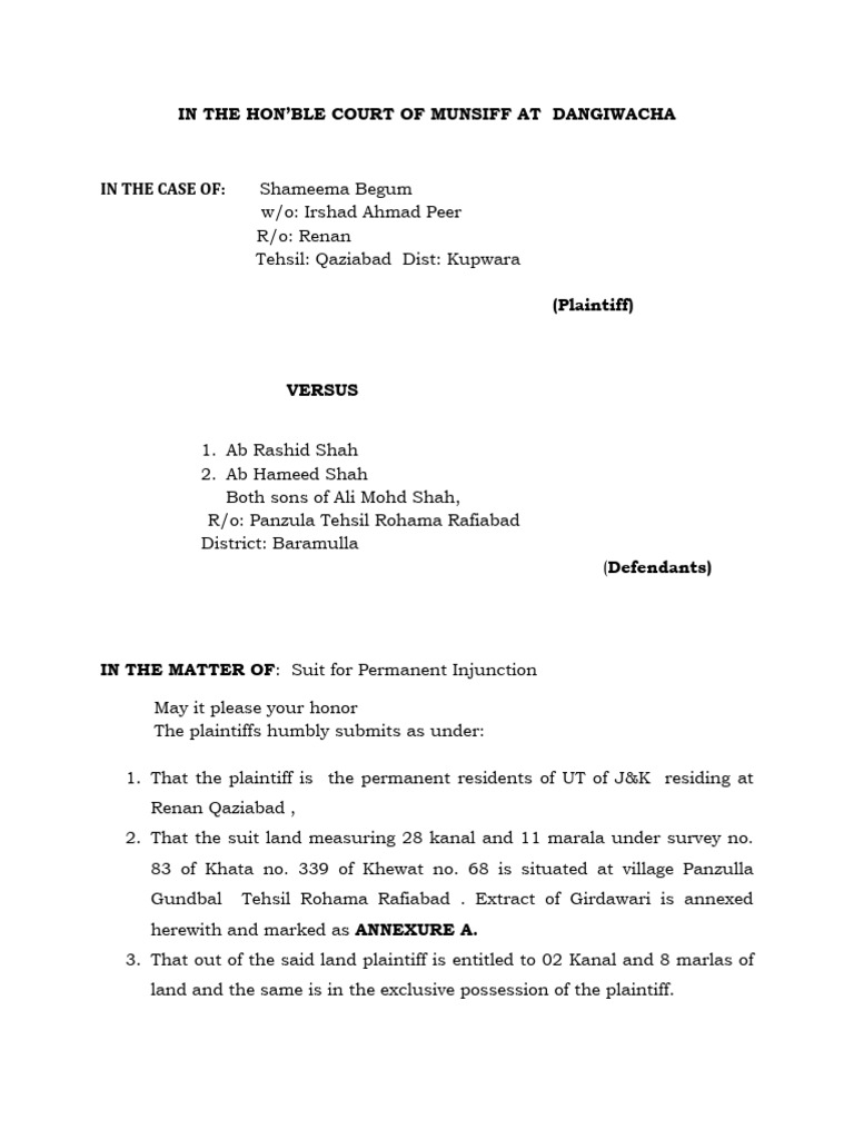 Permenant Injunction | PDF