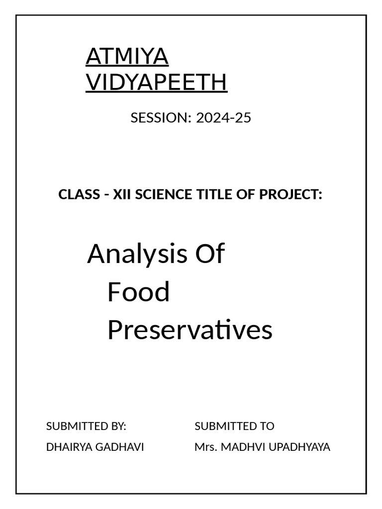 Keval Vania Chem Project | PDF