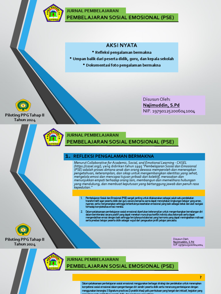 JURNAL PEMBELAJARAN PSE | PDF