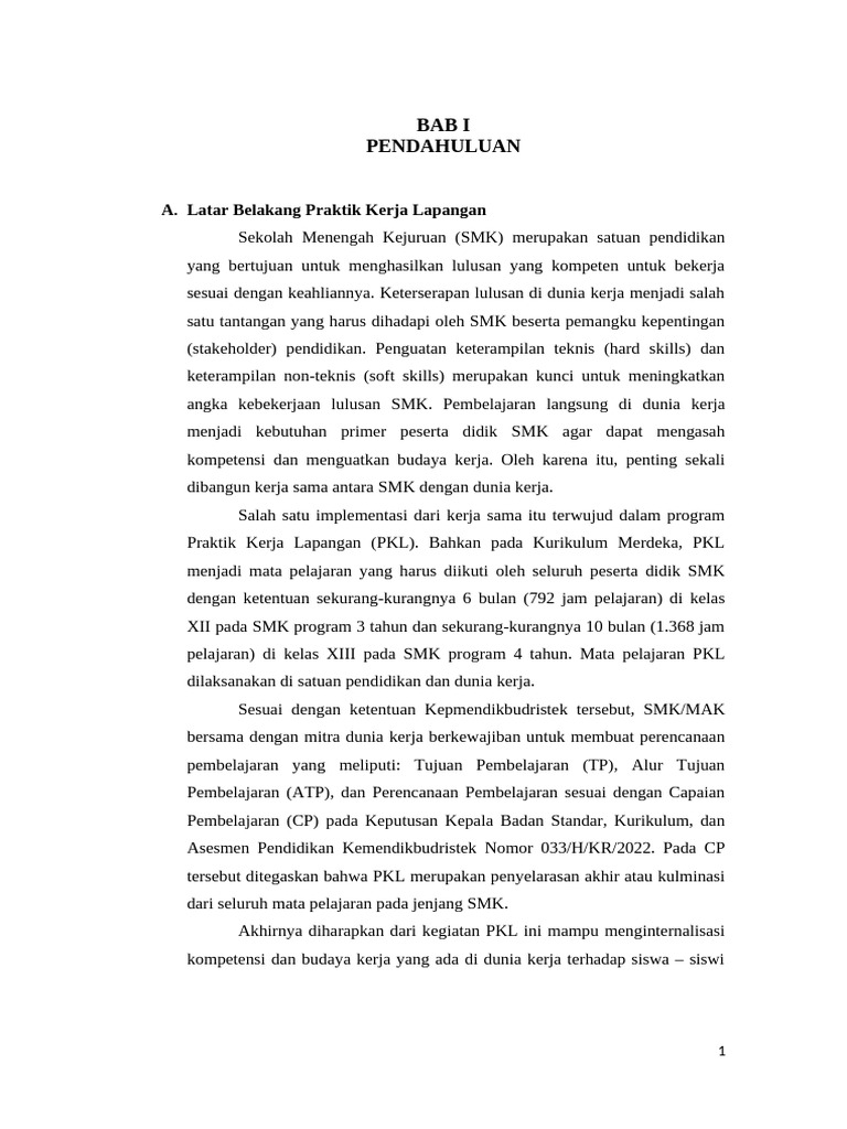 Laporan Bab 1 | PDF