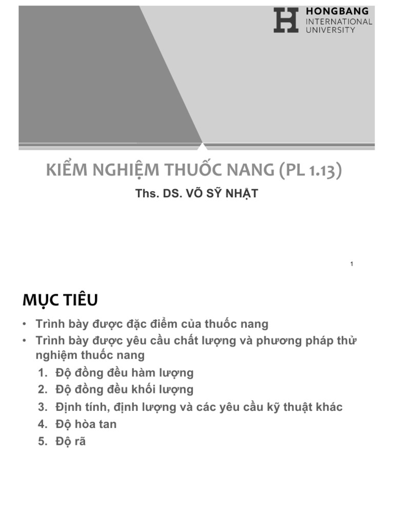 BAI 6. KIEM NGHIEM THUOC NANG VA THUOC VIEN NEN | PDF
