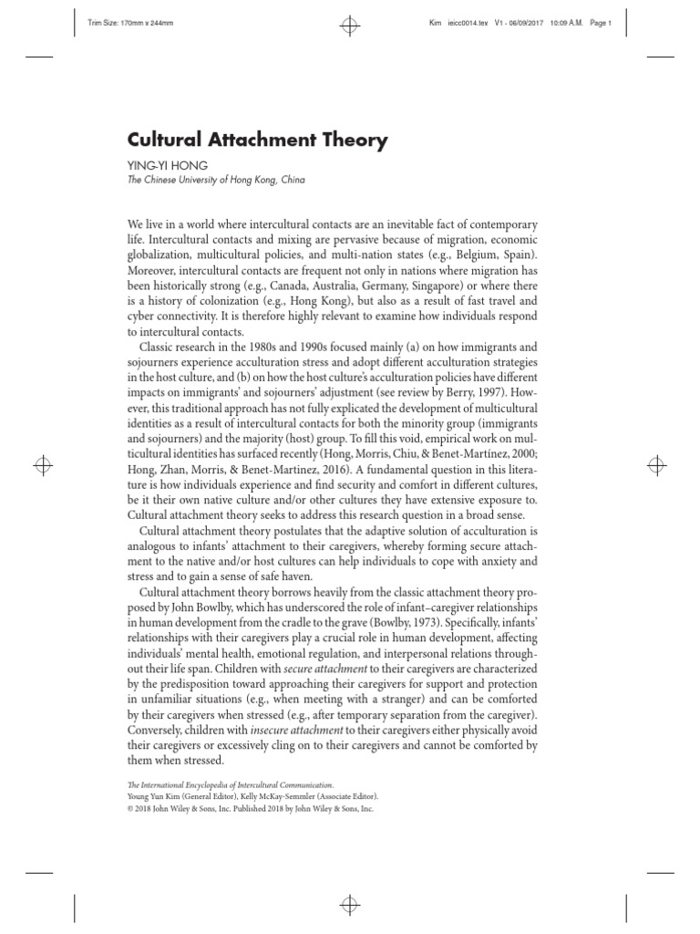 Cultural Attachment Theory | PDF