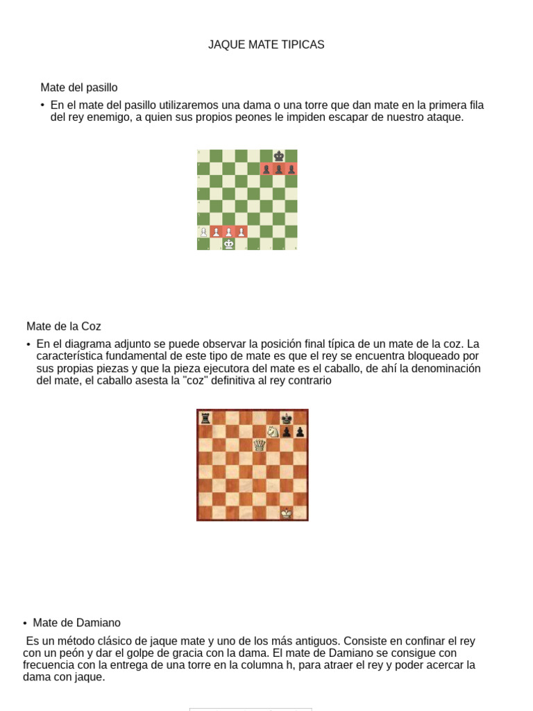 Jaque Mate Tipicas | PDF