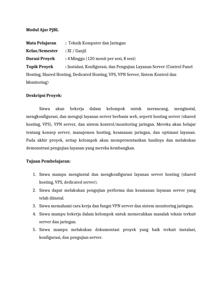 Modul Ajar PJBL | PDF