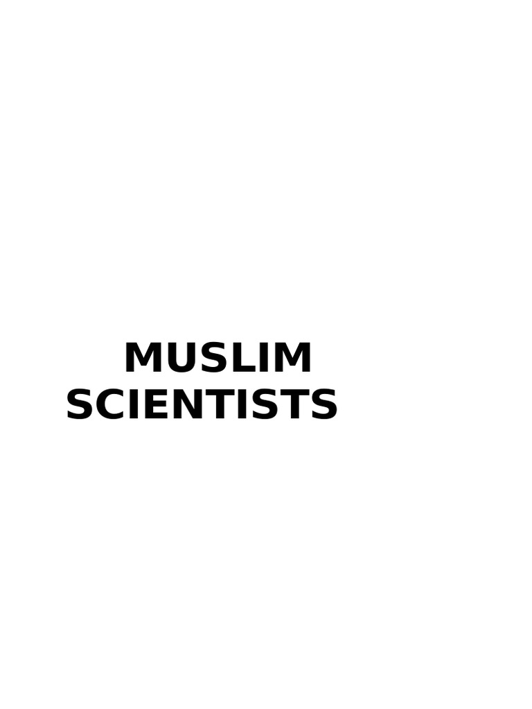 Muslim Scientists | PDF