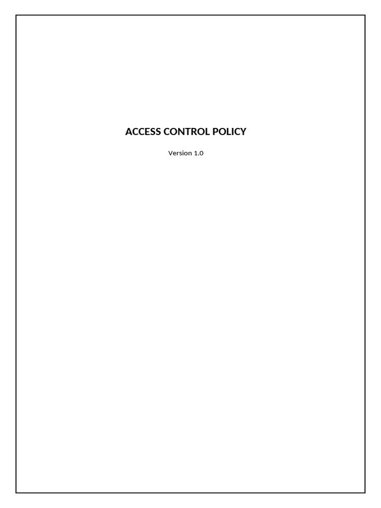 Access Control Policy - Template | PDF