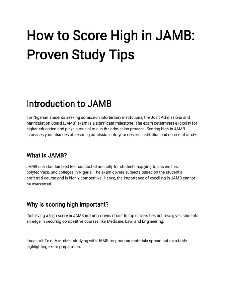 How To Score High in JAMB PDF | PDF