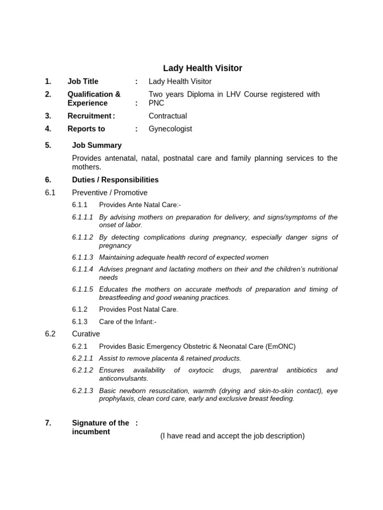 JD-Lady Health Visitor | PDF