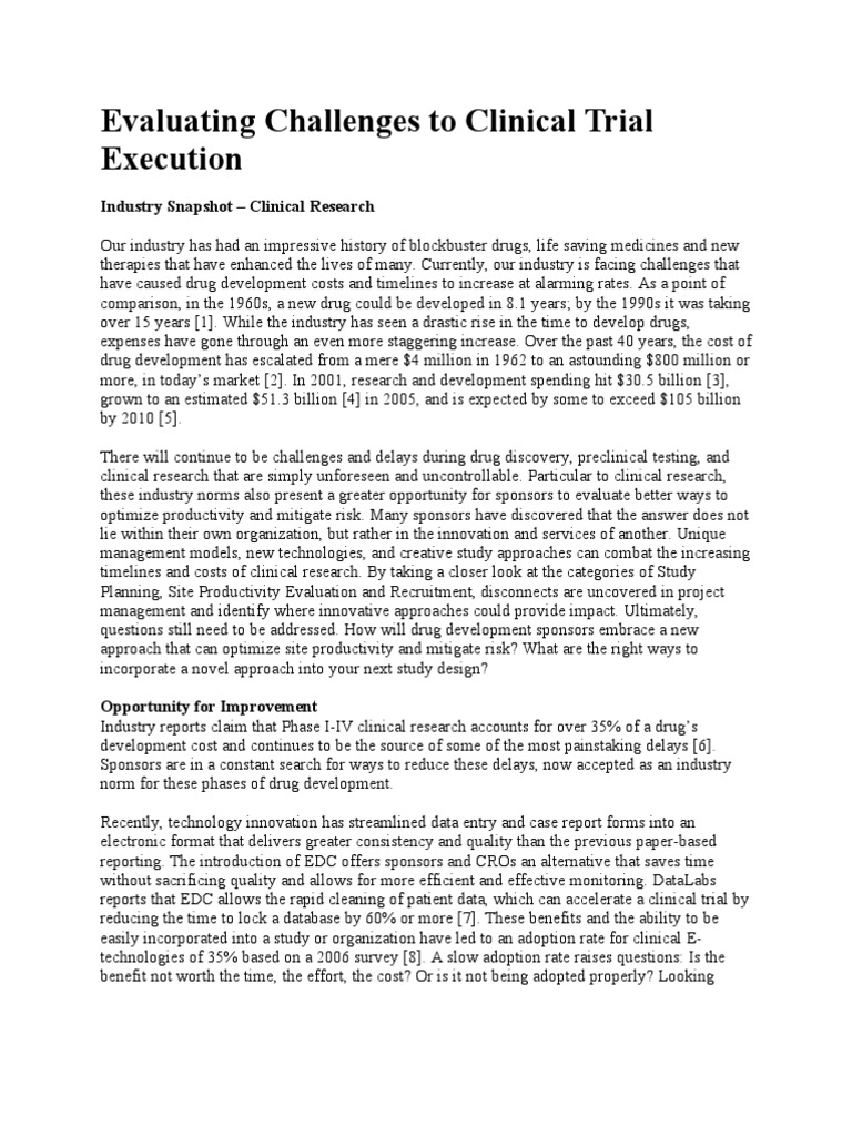 Clinical Trial Execution | PDF | Drug Development | Clinical Trial
