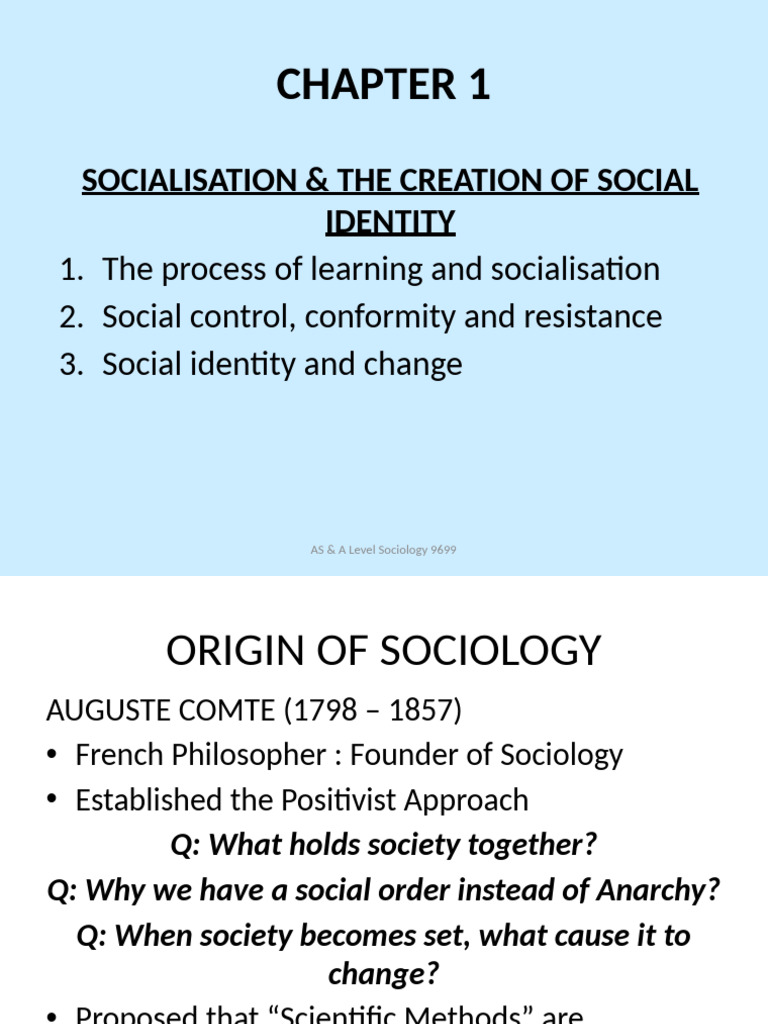 Sociology: Socialisation & Identity | PDF | Socialization | Sociology