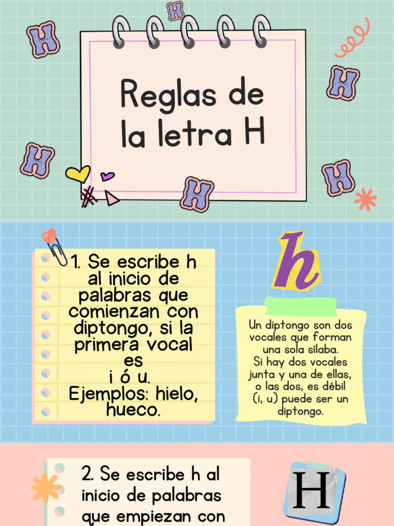 Reglas de La Letra H | PDF | Artes del Lenguaje y Comunicación ...