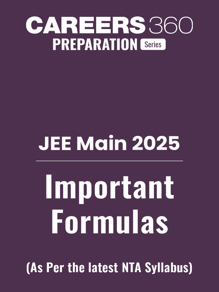 Important Formulas Ebook For JEE Mains 2025 | PDF