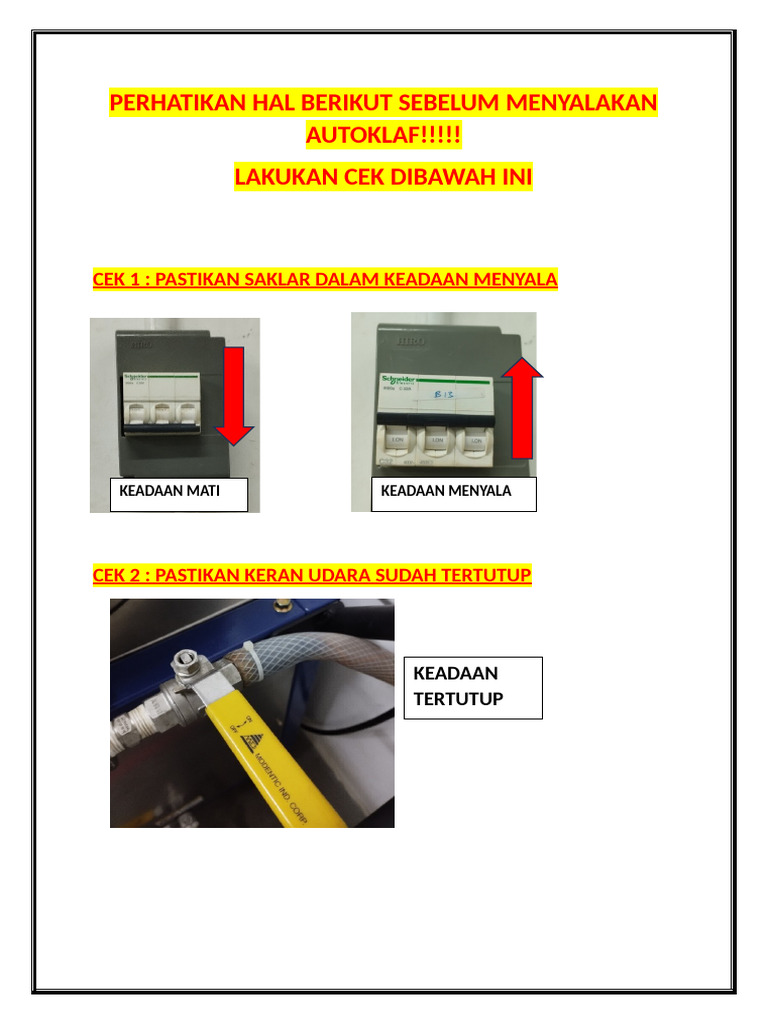 Perhatikan Hal Berikut Sebelum Menyalakan Autoklaf | PDF