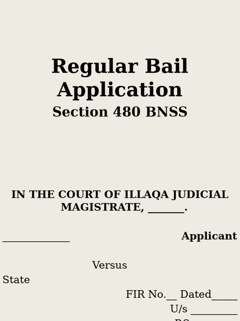 Regular Bail 480 | PDF