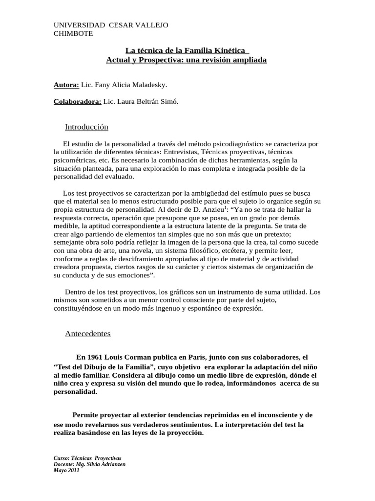 Test Familia Kinética | PDF