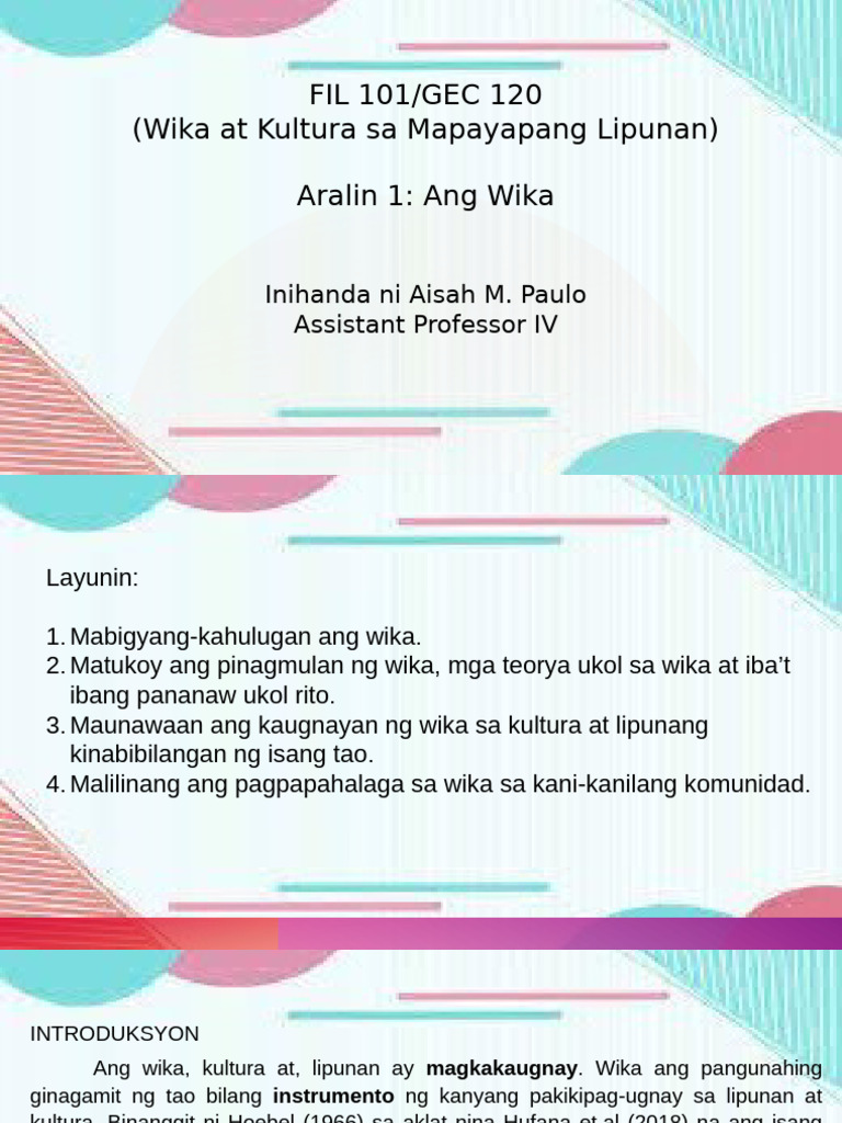 Yunit 1 Aralin 1 | PDF