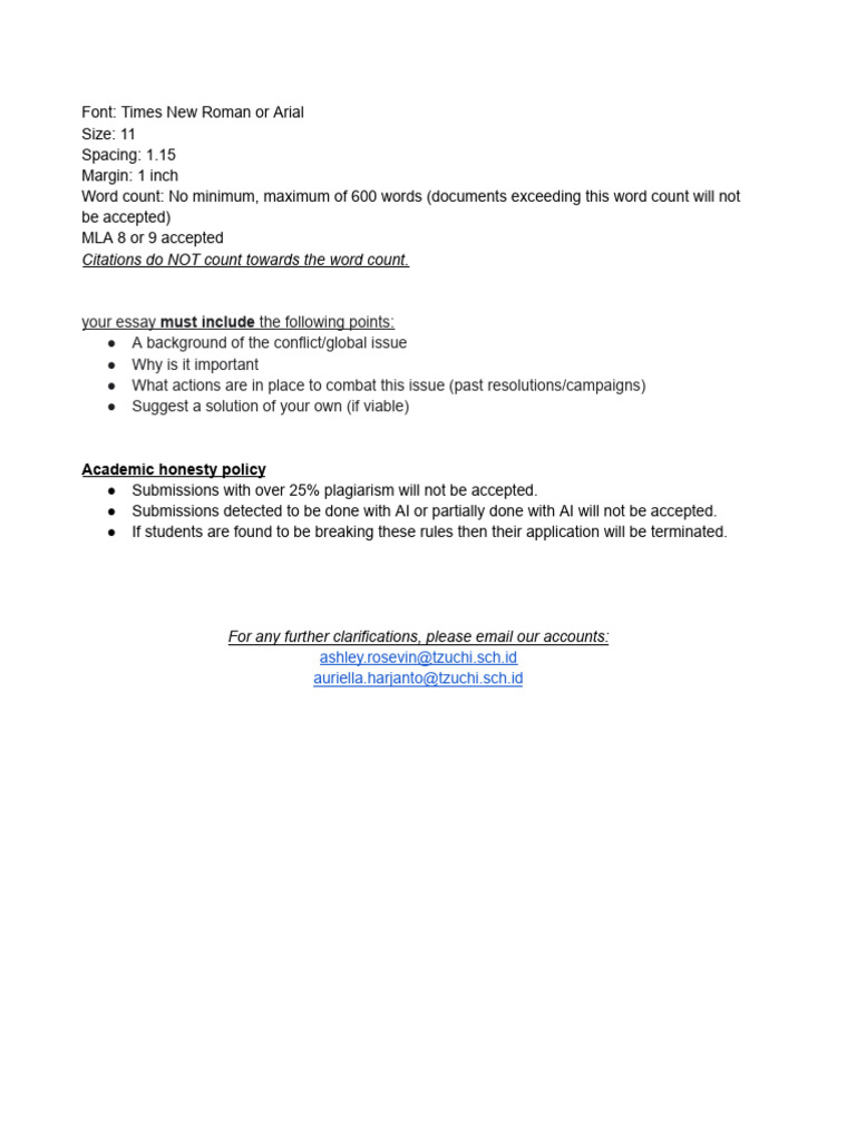 Essay Submission Guidelines | PDF