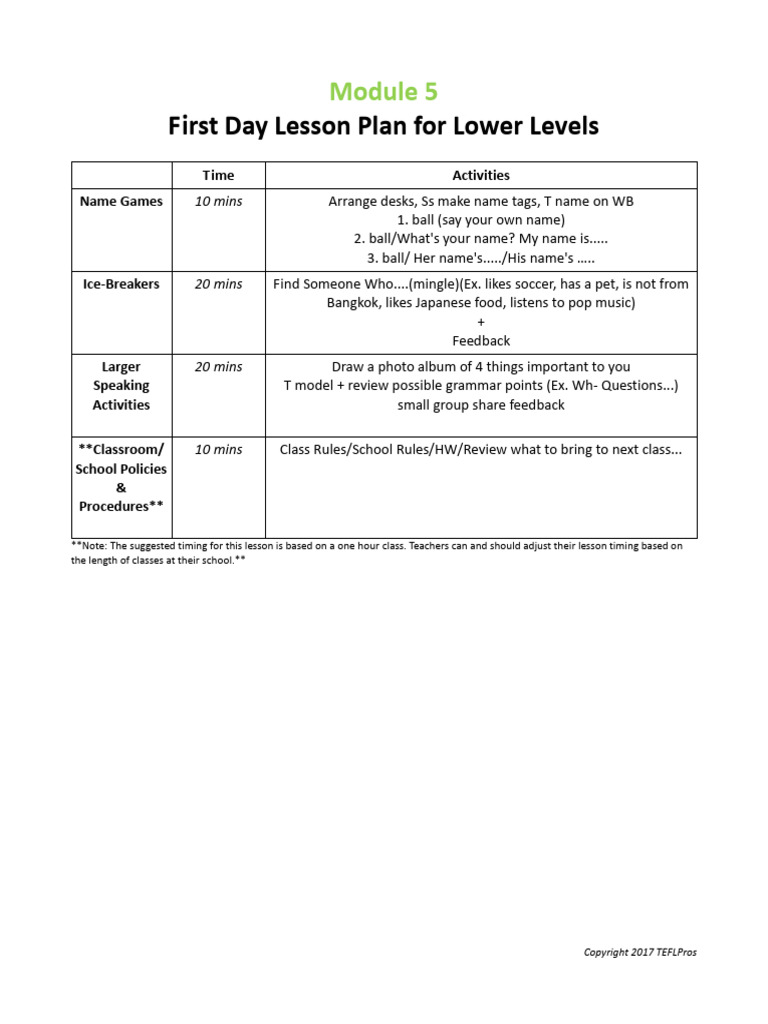 Kathleen First Day Lesson 1 | PDF | Language Arts & Discipline