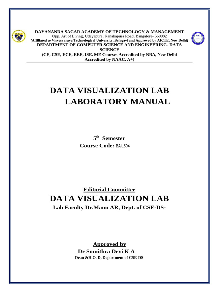 CSE DS Lab Manual - DataVisualization LAb | PDF