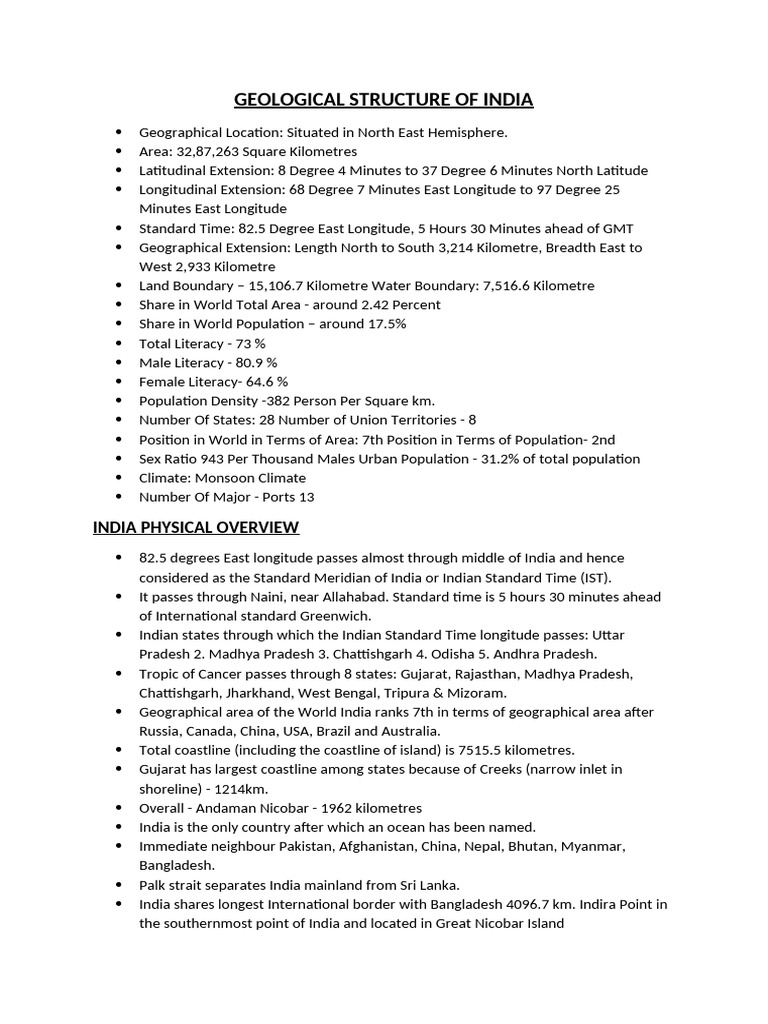 246 Geological Structure of India | PDF