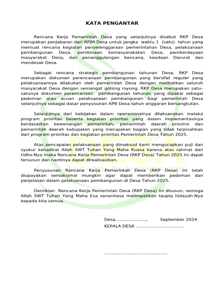 8b.lampiran Perdes RKP Desa 2025 | PDF