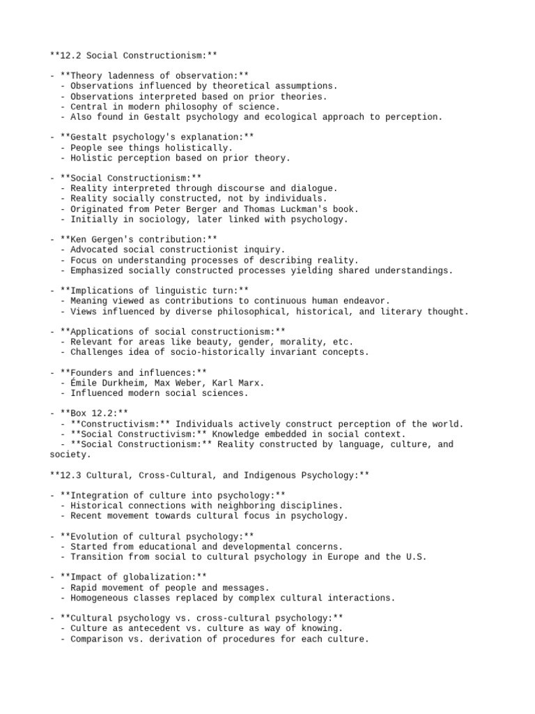 Social Constructionism and Cultural Psychology | PDF | Social ...