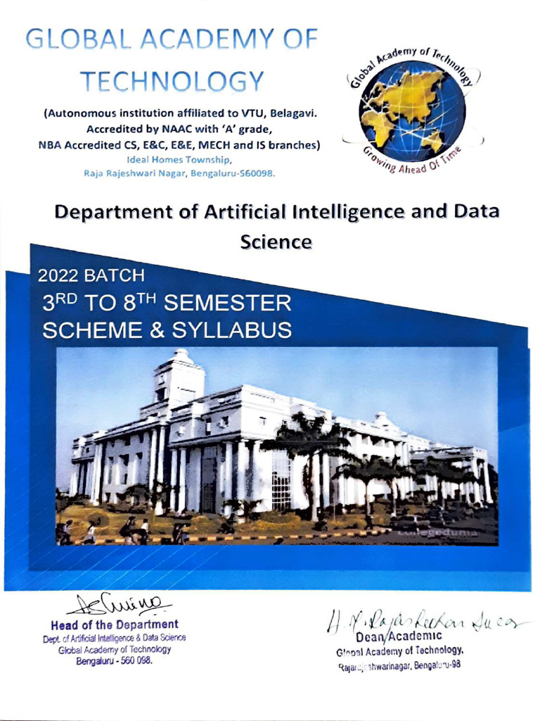 AI DS Scheme and Syllabus 3rd 8th SEM 2022 | PDF