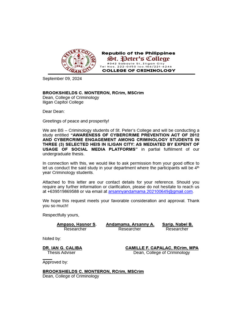 Print LETTER DEAN | PDF